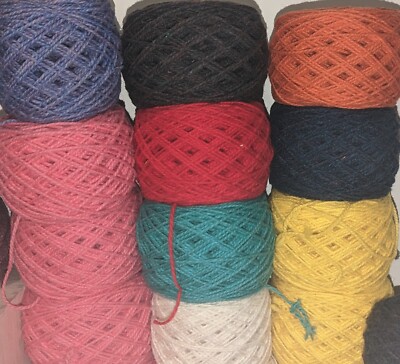 100% Canadian wool yarn lot misc colors | eBay