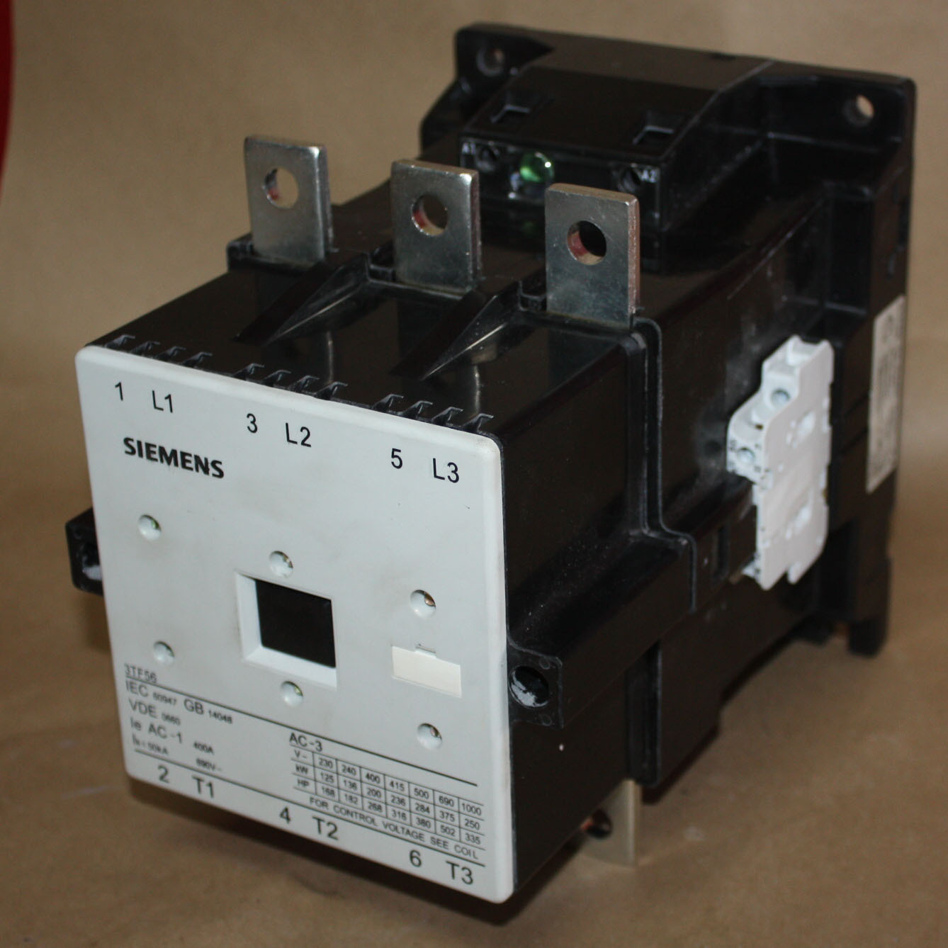 Siemens 3TF56 22-OXRO Contactor 236kw 400A AC-3 AC-415v Coil | eBay ...