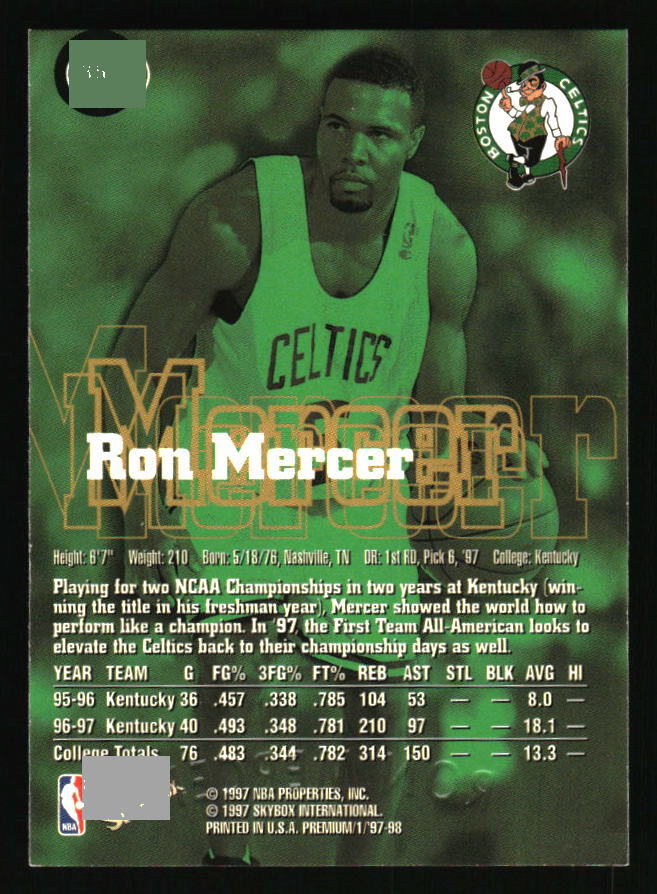 1997-98 SkyBox Premium RC #35 Ron Mercer Rookie | eBay