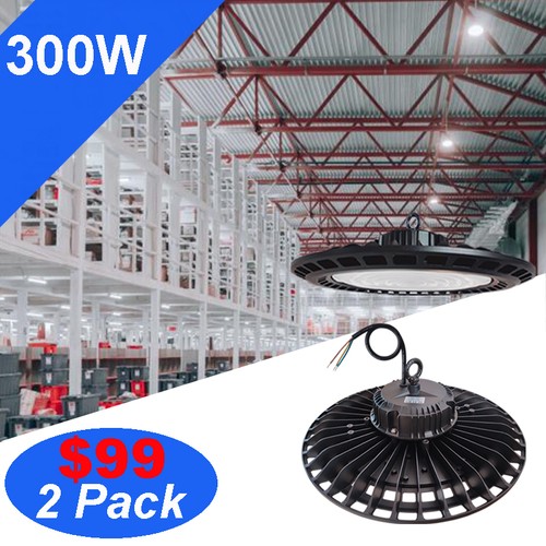 Low Bay Led Light 300W Round High Bay Lights 2 Pack for Commercial ...