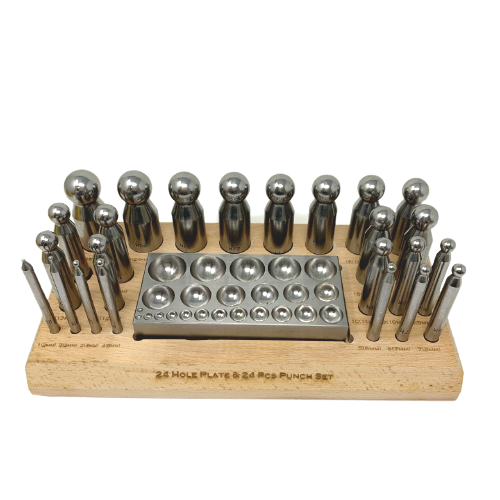 Jewellers Dapping Punch Forming Set of 24 with plate dapping Block set ...