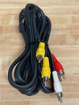 2 RED,2 WHITE & 2 YELLOW PLUGS AV AUDIO VIDEO CABLE COMPONENT HEAVY ...