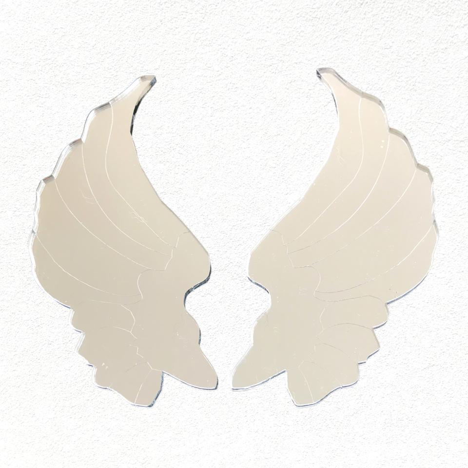 Pair of Angel Wings Shaped Acrylic Mirrors, Many Sizes, Colours and ...