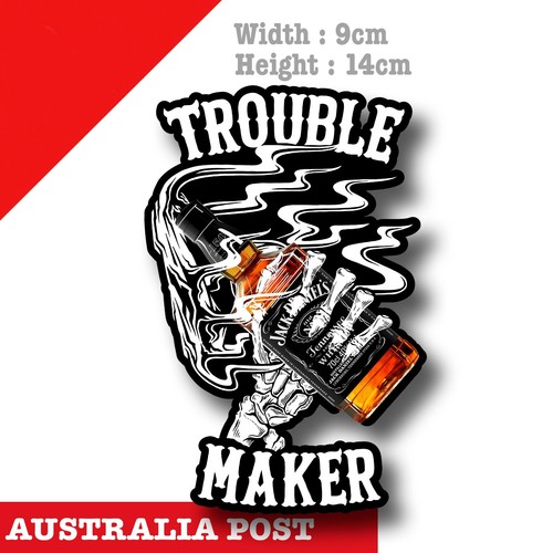 Jack Daniel Whiskey Skull - Trouble Maker, Whiskey, Fridge, Bar, Esky ...