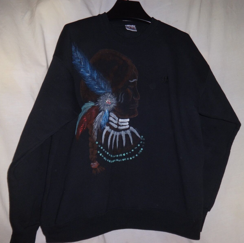 Vintage TEAM USA Hand Painted Native American Woman Olympic Sweat Shirt ...