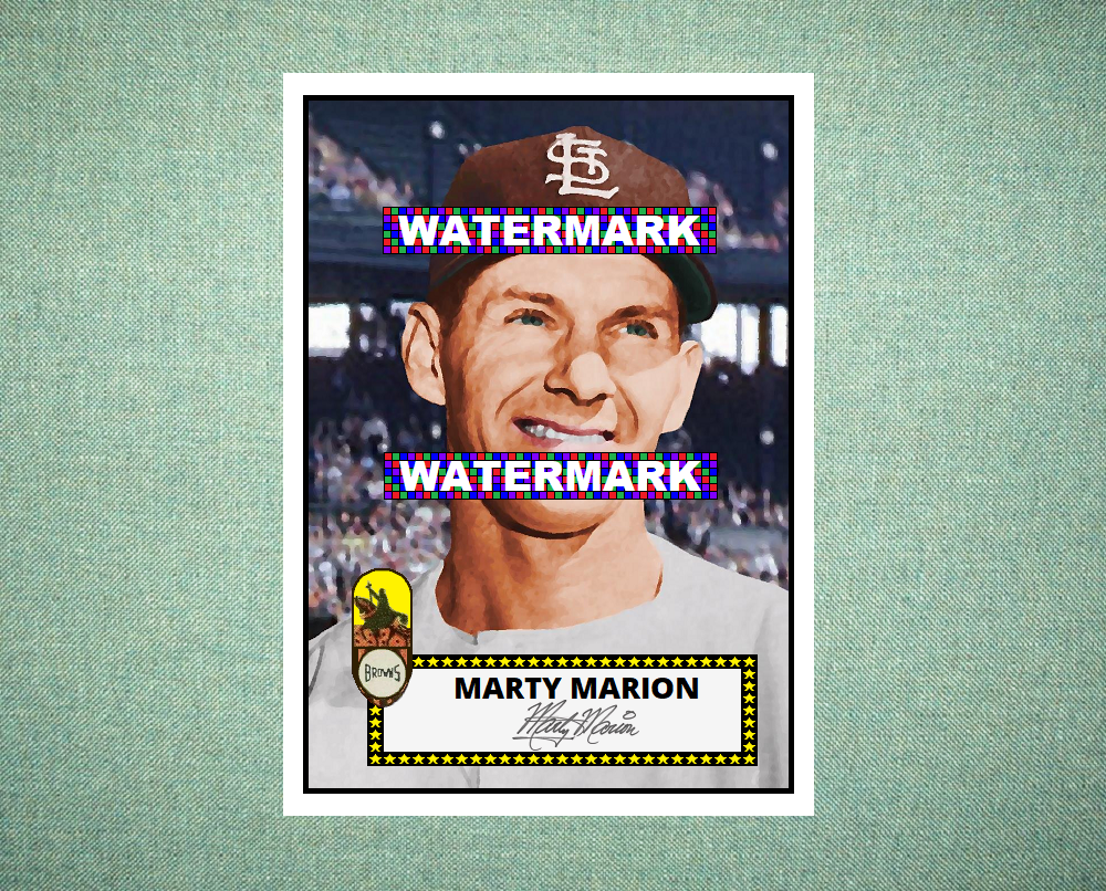 Marty Marion St Louis Browns 1952 Style Custom Baseball Art Card | eBay