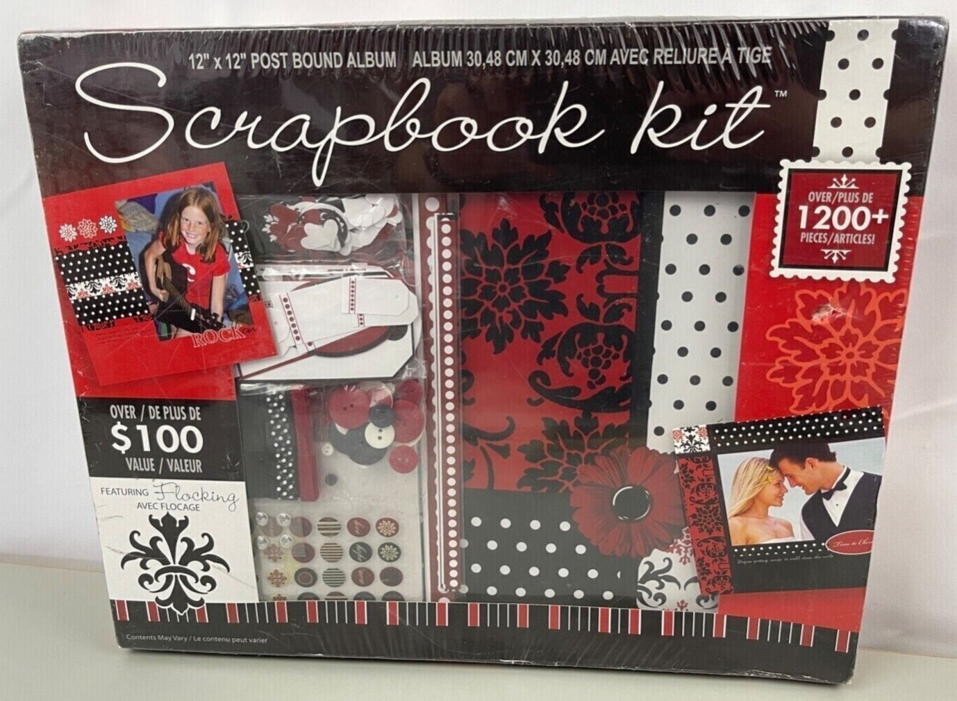 Scrapbook Album Kit Flocked Over 1200 + Pieces 12x12 Westrim Crafts New ...