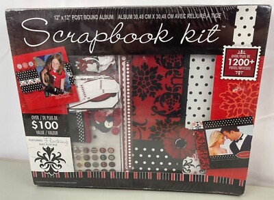 Scrapbook Album Kit Flocked Over 1200 + Pieces 12x12 Westrim Crafts New ...