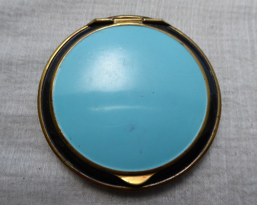 Vintage Blue Enamel Compact Art Deco | eBay