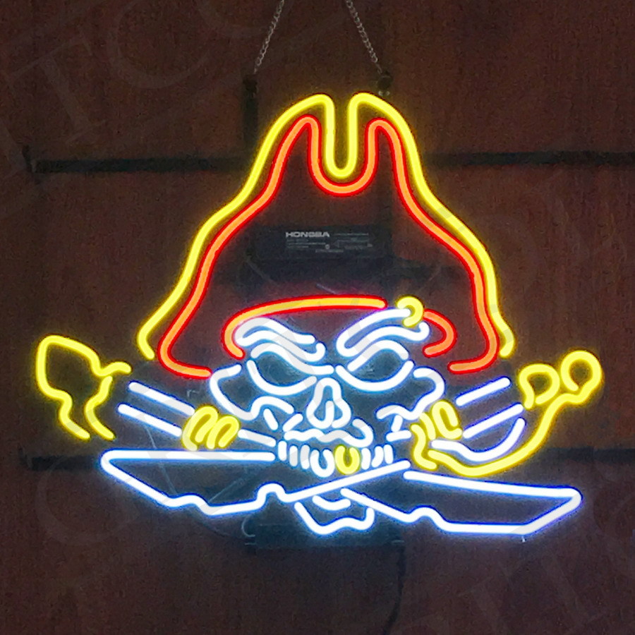 Pirate Neon Sign Light Beer Bar Pub Wall Decor Visual Artwork Real ...