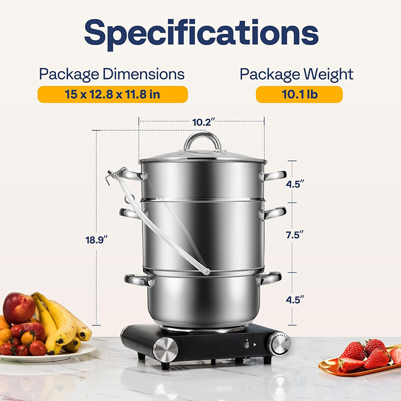 11Qt Stainless Steel Juice Steamer Extractor Fruit Vegetables Juicer ...