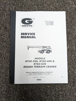 Grove RT63 & RT63S Rough Terrain Crane Shop Service Repair Manual | eBay