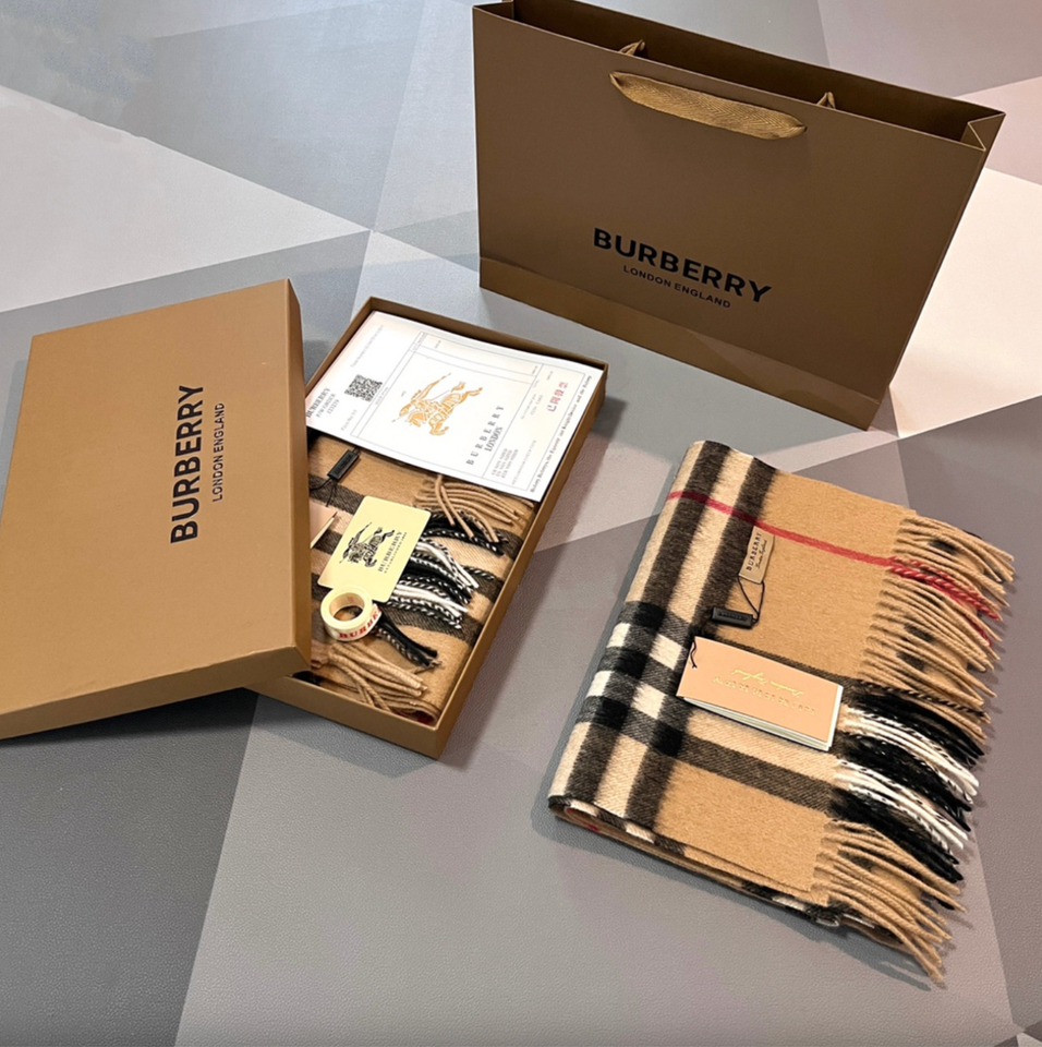 Burberry Cashmere Scarf with Box | eBay