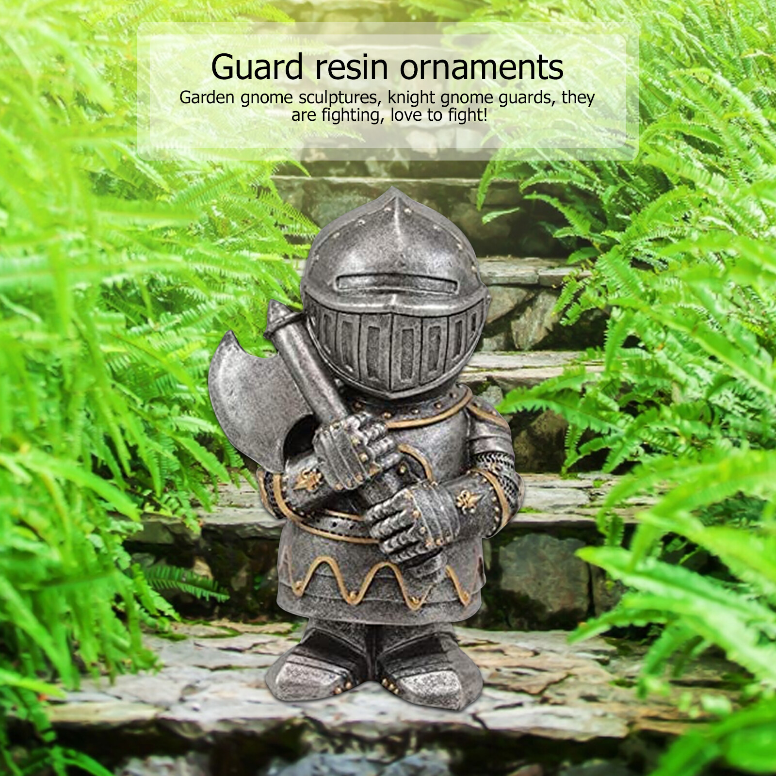 Garden Sculpture - Resin Knight Guards Statue Landscaping Decor Craft ...