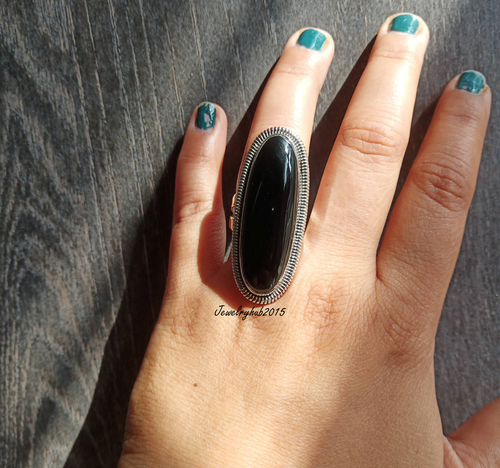 Appealing Black Onyx Gemstone 925 Sterling Silver Handmade Ring All Size Sr210 | eBay Australia