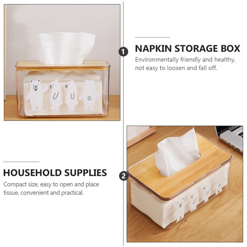 Transparent Tissue Box Collapsible Storage Bin Tissues Cube Boxes | eBay