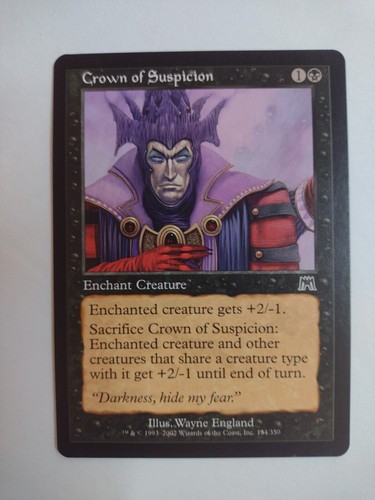 MTG Magic The Gathering Card Crown of Suspicion Enchant Creature Black ...