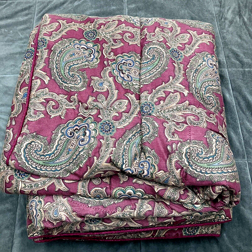 FLAWED Springmaid Queen Size Paisley Comforter Blanket 87x74 in MENDED ...