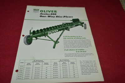 Oliver Tractor 800 Disc Plow Brochure FCCA | eBay