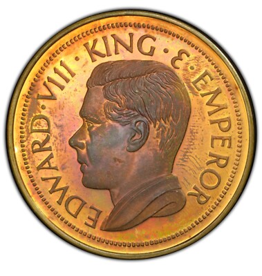 1936 Australia X#M3 Edward VIII Fantasy AE Medal Coin PCGS PR63 Top Pop ...