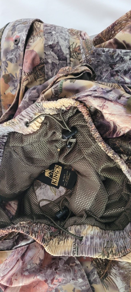 Men's Camo Heavy Hunting Jacket w/ Hood by King's Sz Medium + 2 Caps ...