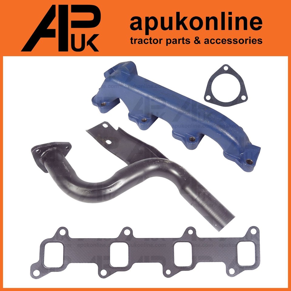 Exhaust Manifold 4 Cylinder Elbow Flange & Gaskets Kit for Ford 555 655 ...