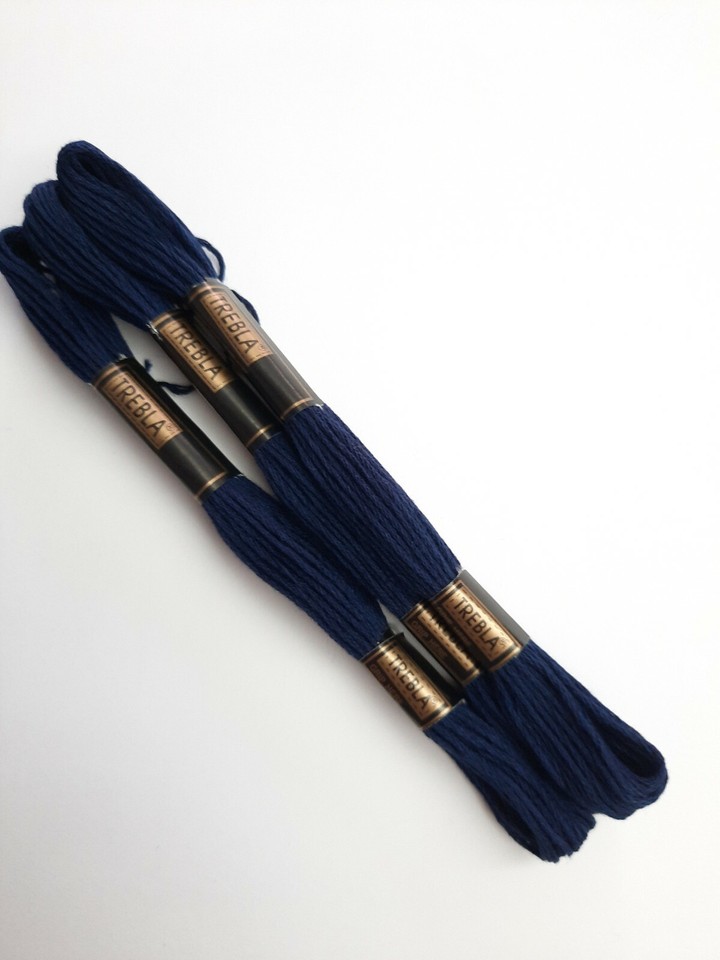 Embroidery thread Trebla x 3 pack 8 metre mercerised 100% cotton - 100 ...
