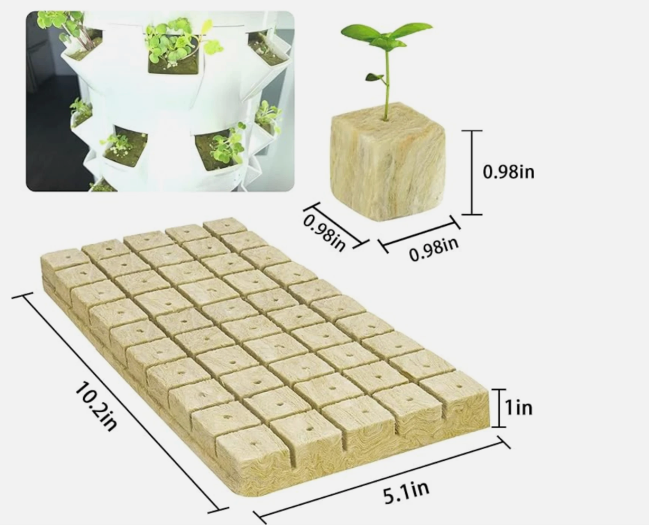 50pcs Rockwool GROW Cube Rooting Cuttings Clone Plants Seedling Soil ...
