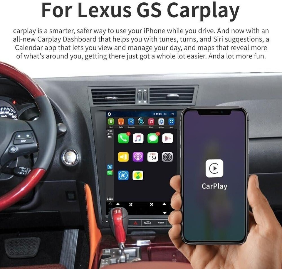 12.8'' Car Stereo Radio Auto Android Carplay screen For Lexus GS300 ...