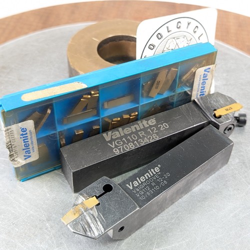 2 Valenite Indexable Lathe Grooving-Cutoff Toolholders 25+Inserts ...