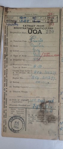 Austin A30 Van Log Book RF60 Dated 1956 | eBay UK