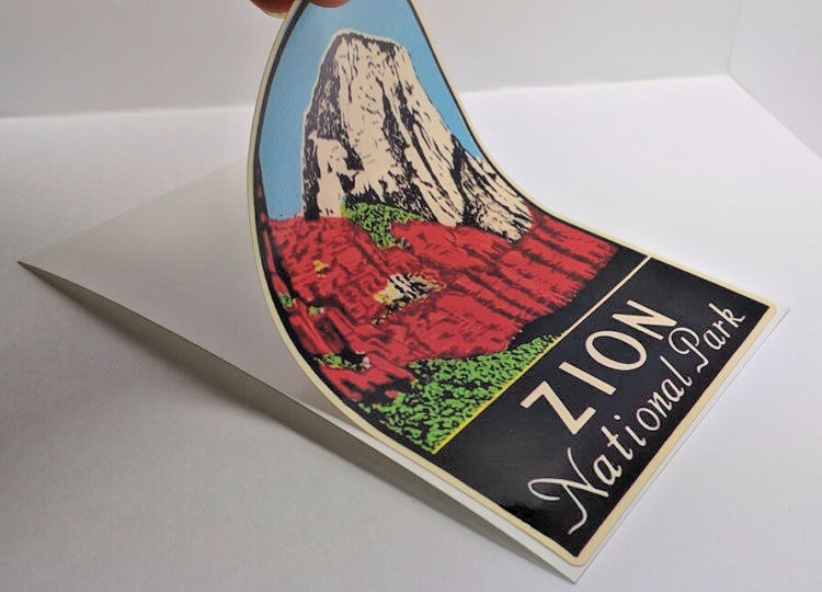 Zion National Park Vintage Style Travel Decal / Vinyl Sticker, Luggage ...