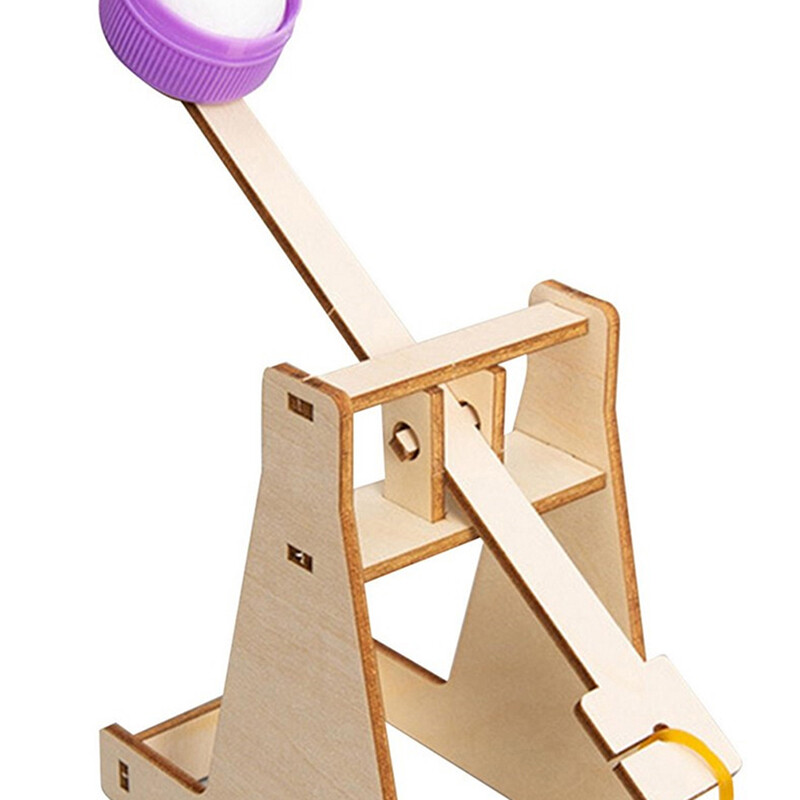 DIY Assembly Wooden Trebuchet Catapult Vehicle Model Kits Children Kids ...