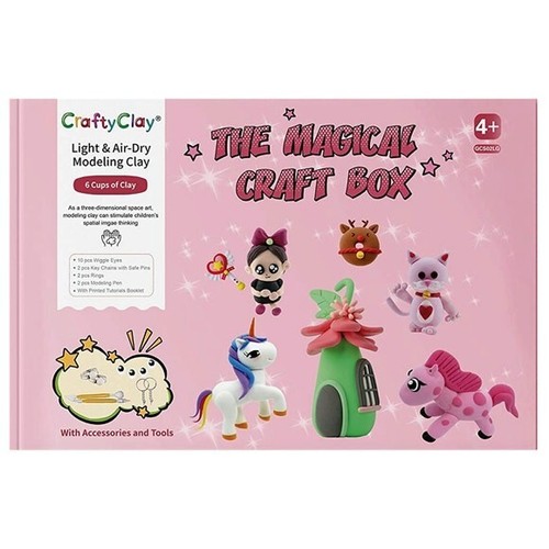 Crafty Clay 6 Cup Set Air Dry Modeling Craft Kit for Kids In Magic ...