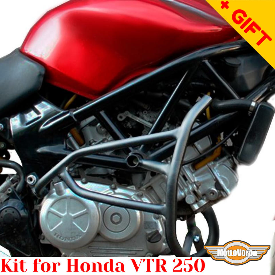 For Honda VTR 250 Crash bars Rear rack Kit Rear luggage rack Engine ...