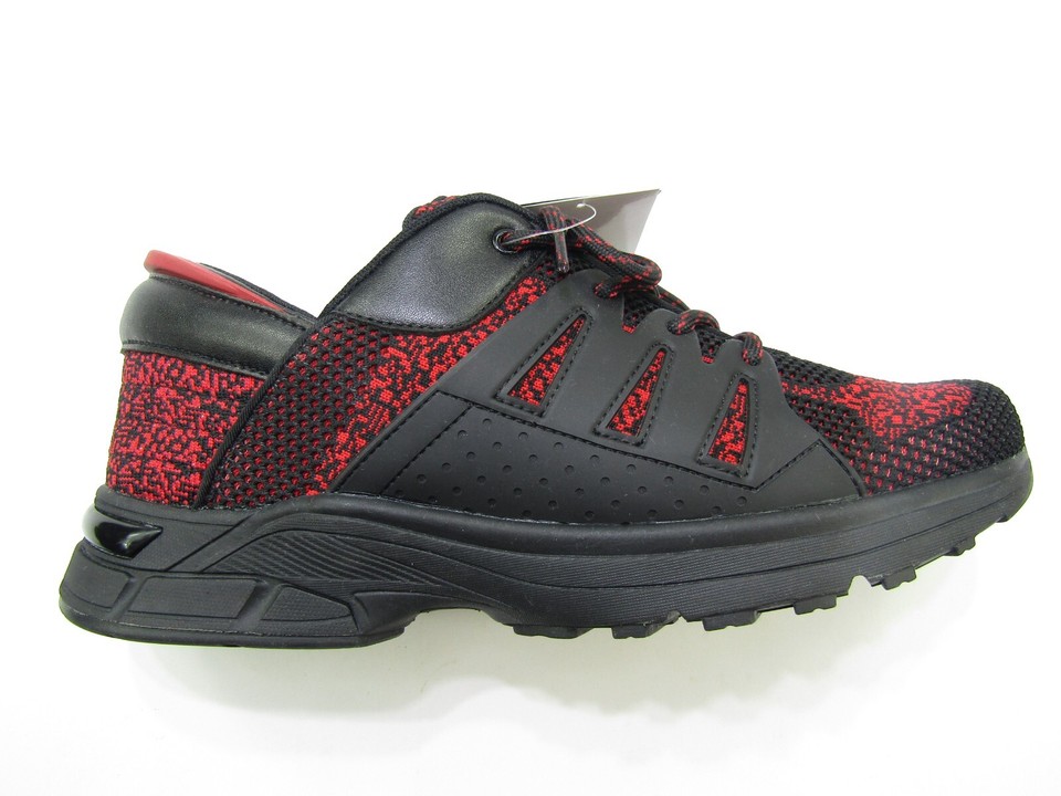 Zeba Shoes Mens 12 Hands Free Slip On Black & Red Seniors Disabilty NWT ...