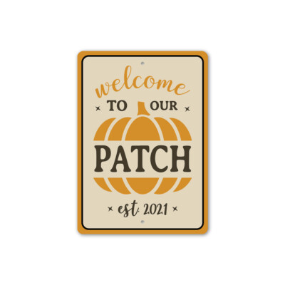 Family Pumpkin Patch Est Plaque Custom Date Farm Decor Metal Welcome ...