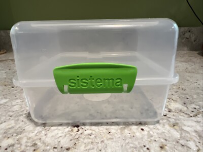 Sistema Hinged Divided 3 Compartment Cube Container BPA free 48 oz - 1. ...