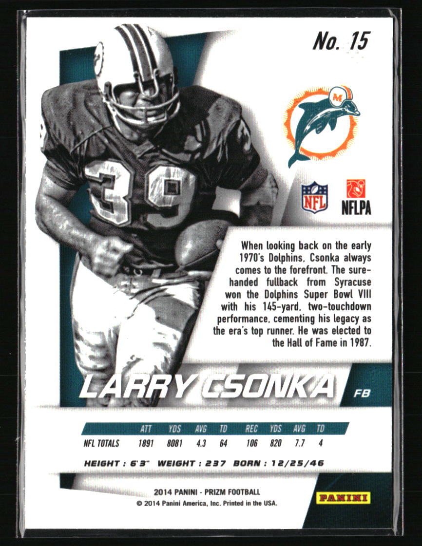 2014 Panini Prizm - #15 Larry Csonka for sale online | eBay