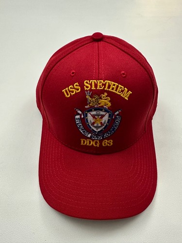The Corps USS Stethem DDG 63 DCTT Logo Red Baseball Cap Hat One Size | eBay