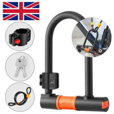 U Shaped Bike Lock With Two Keys Heavy Duty Cable With Bracket Bicycle ...