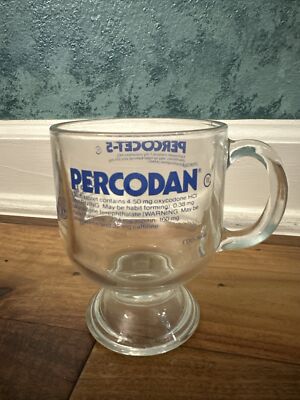 VTG Drug Rep DuPont Percodan/Percocet clear glass/mug good condition ...