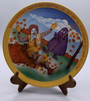 Vintage 1977 Ronald McDonald's Collector Plate Fall Leaves Grimace | eBay
