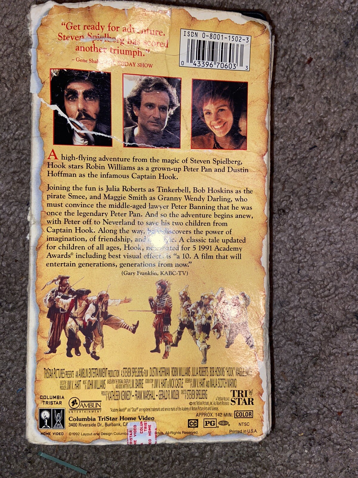 Hook (VHS, 1992) Robin Williams Dustin Hoffman Julia Roberts Bob Hoskins | eBay