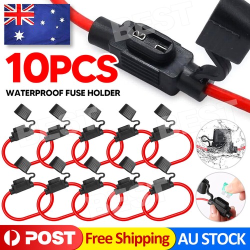 10X 12V 40A Standard Blade Inline Fuse Holder with Water Proof ...