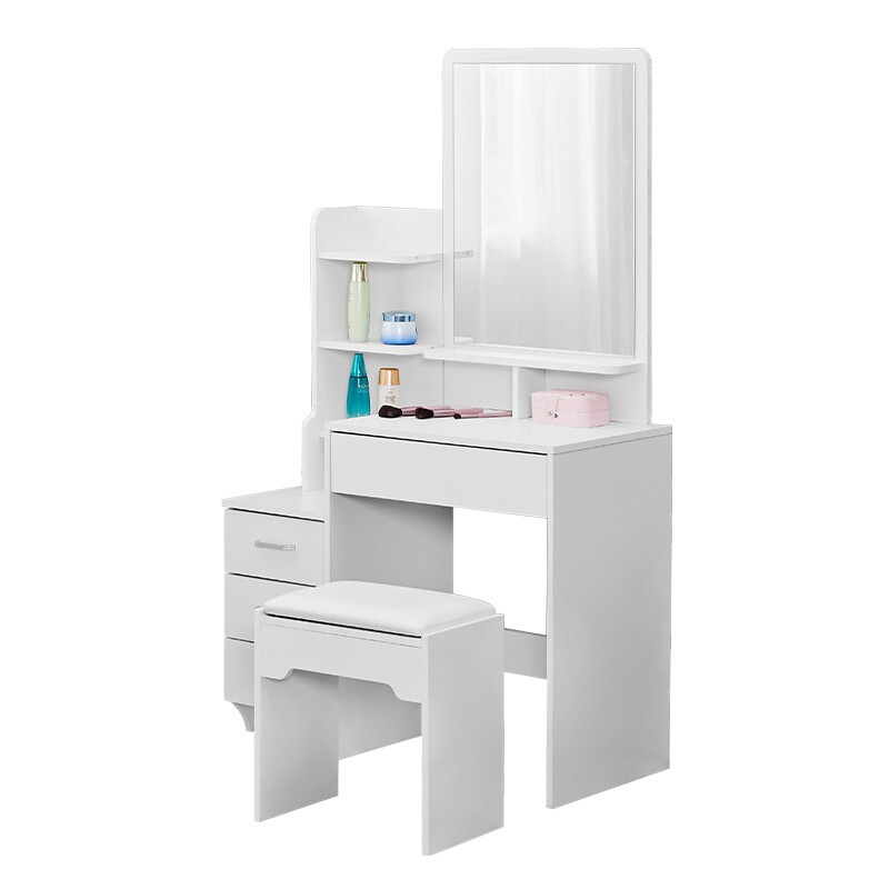 Contemporary Dressing Table Stool with Mirror Bedroom 4 drawers Bedroom ...