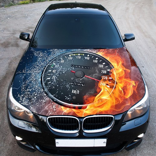 Speedometer Car Hood Wrap Decal Vinyl Sticker Full Color Graphic Fit ...