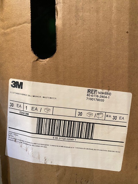 3M 1424-XR/ID 4" Extended Range Ball Marker-Wastewater Lot of 30 Green ...