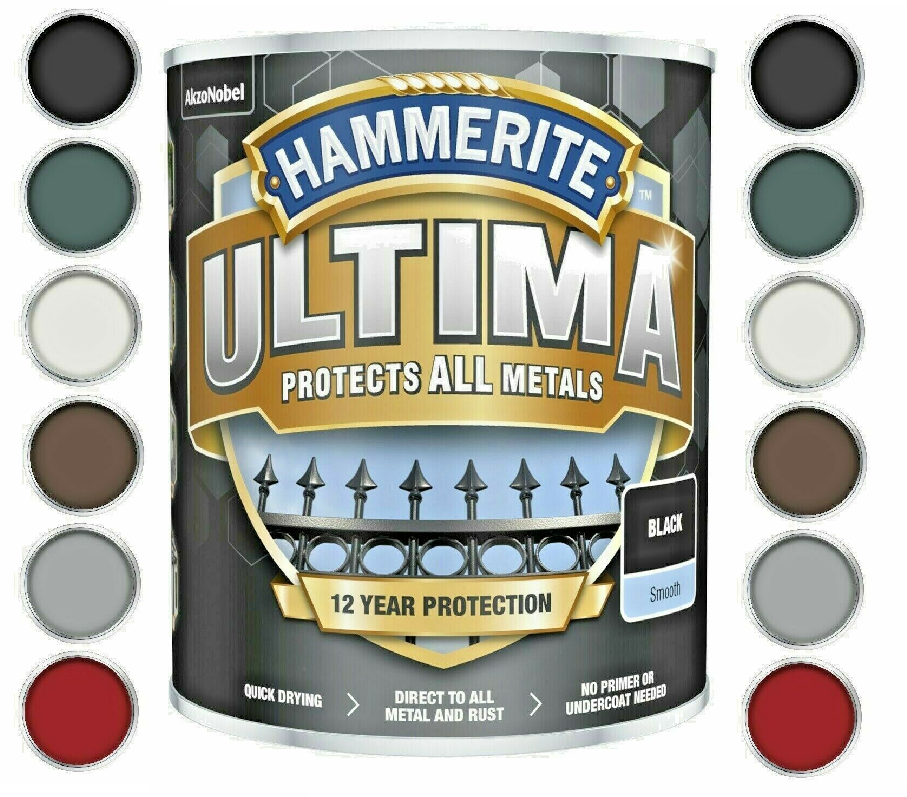 Hammerite Ultima Smooth Matt Protects All Metal Paint 750ml All ...