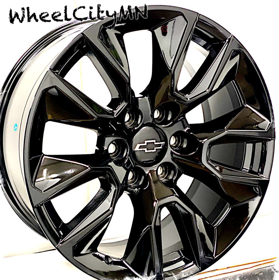 20” Gloss Black 5916 RST Replica RD4 Wheels 2025 Chevy Silverado Tahoe ...